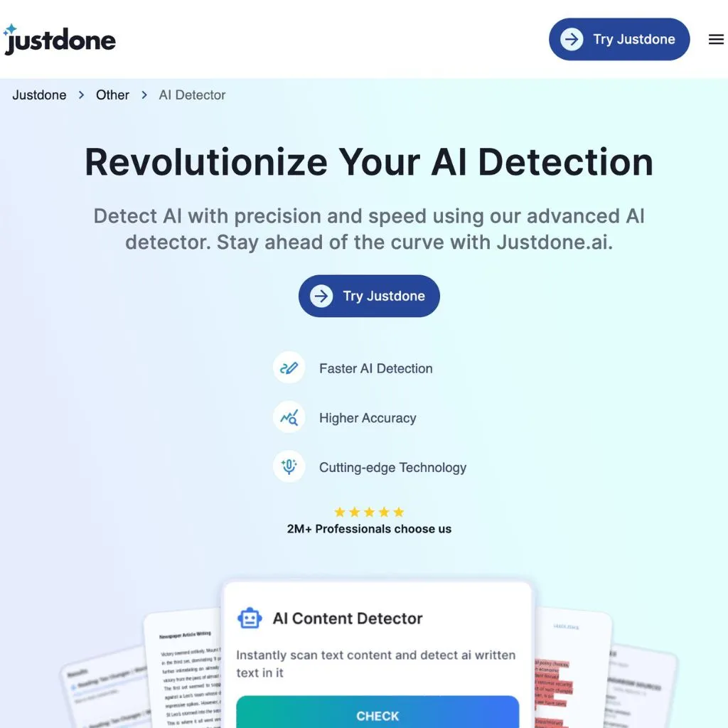 Justdone - AI Detector | DetectorTools.ai